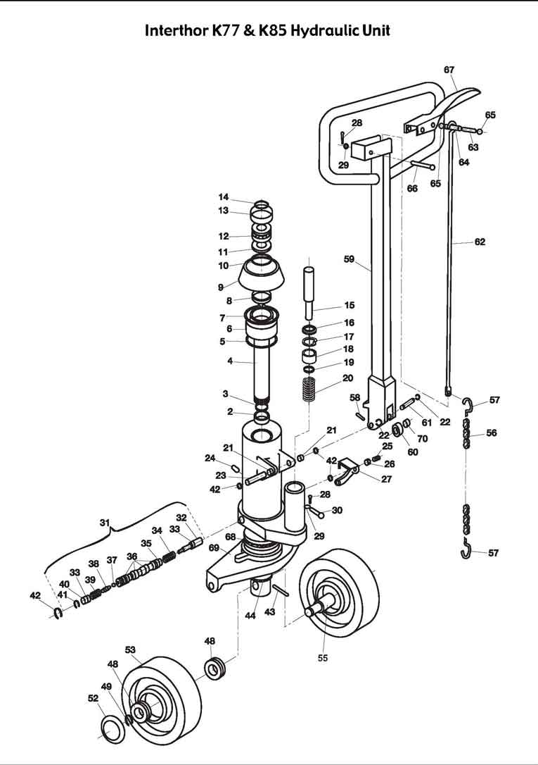 Interthor K77 & K85 Hydraulic Unit Diagram - Pallet Truck Parts ...