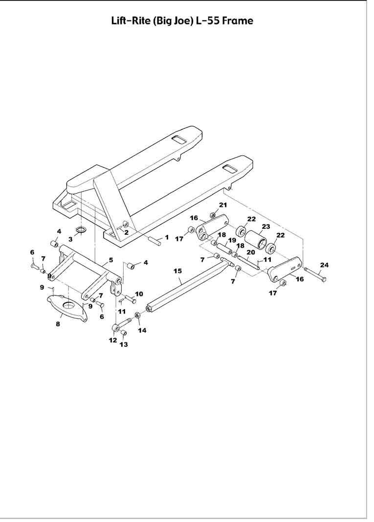 Lift-Rite L55 Frame Unit Diagram - Pallet Truck Parts - Liftsplus.com ...